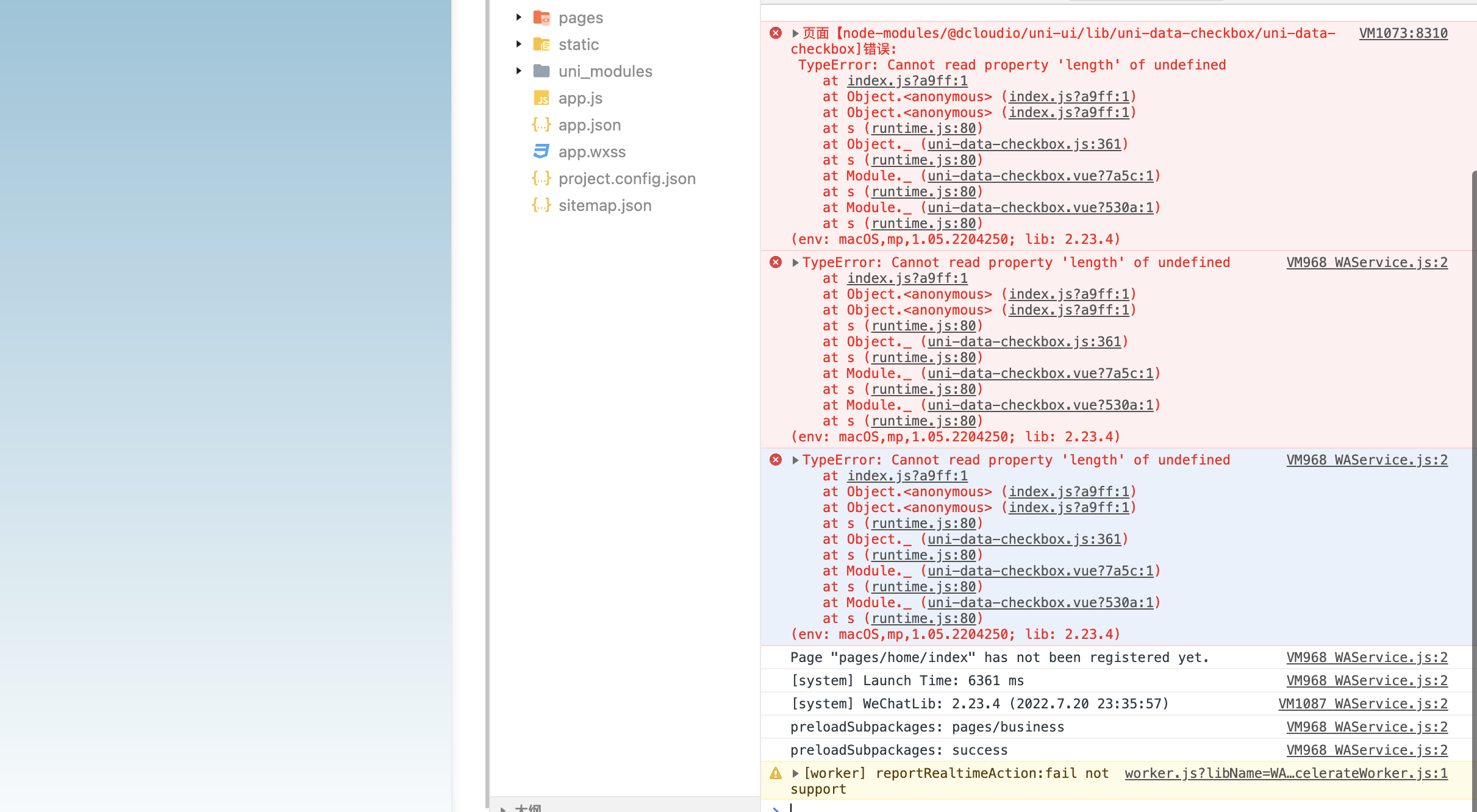 页面【unimodulesuni Data Checkboxcomponentsuni Data Checkboxuni Data Checkbox 错误 Typeerror
