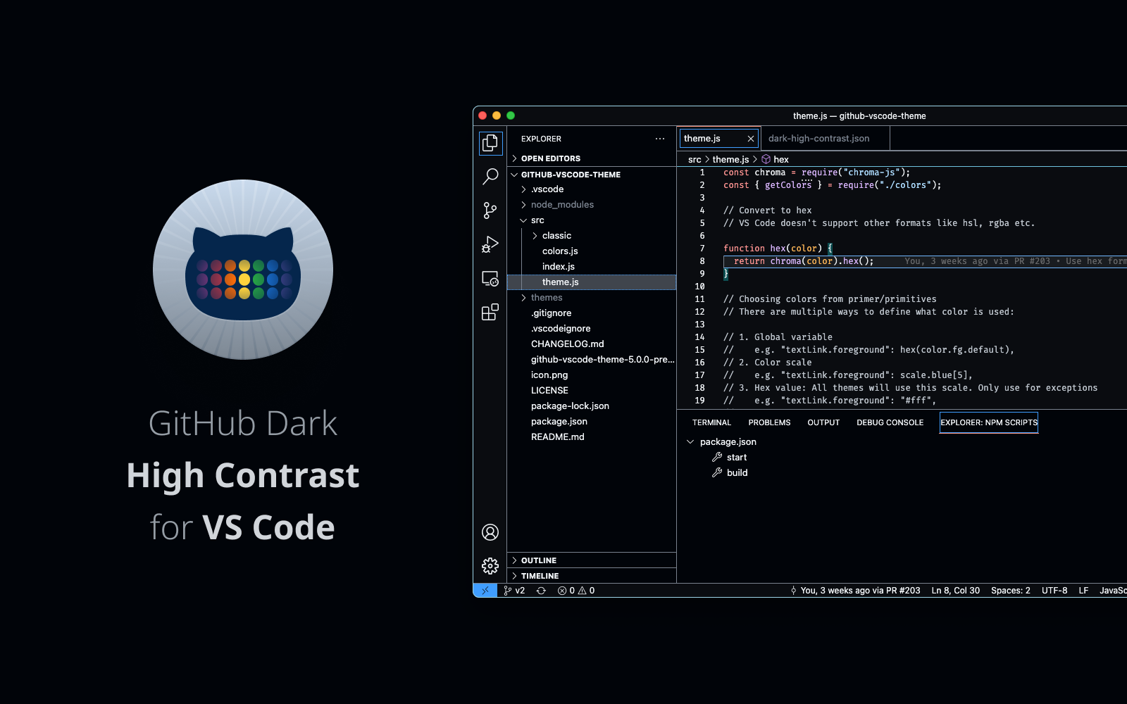 Github Dark High Contrast Theme For Vs Code Github Changelog