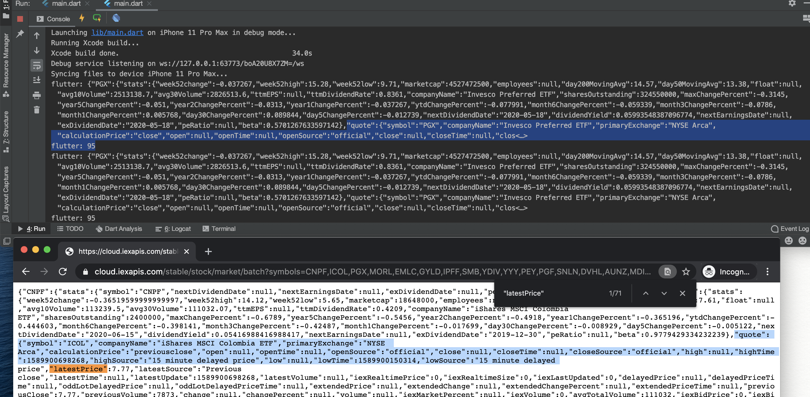 Why is Flutter not displaying all the values that are showing in the ...