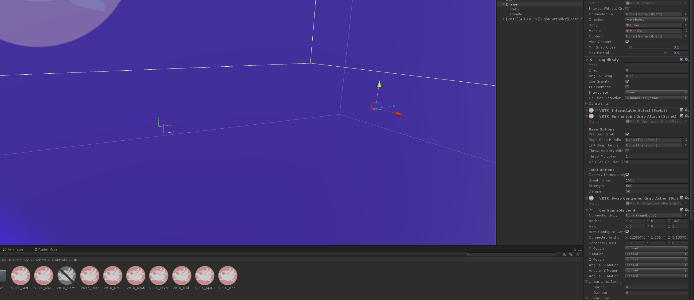 VRTK_Drawer - Autodetect and linear limits not working properly · Issue ...