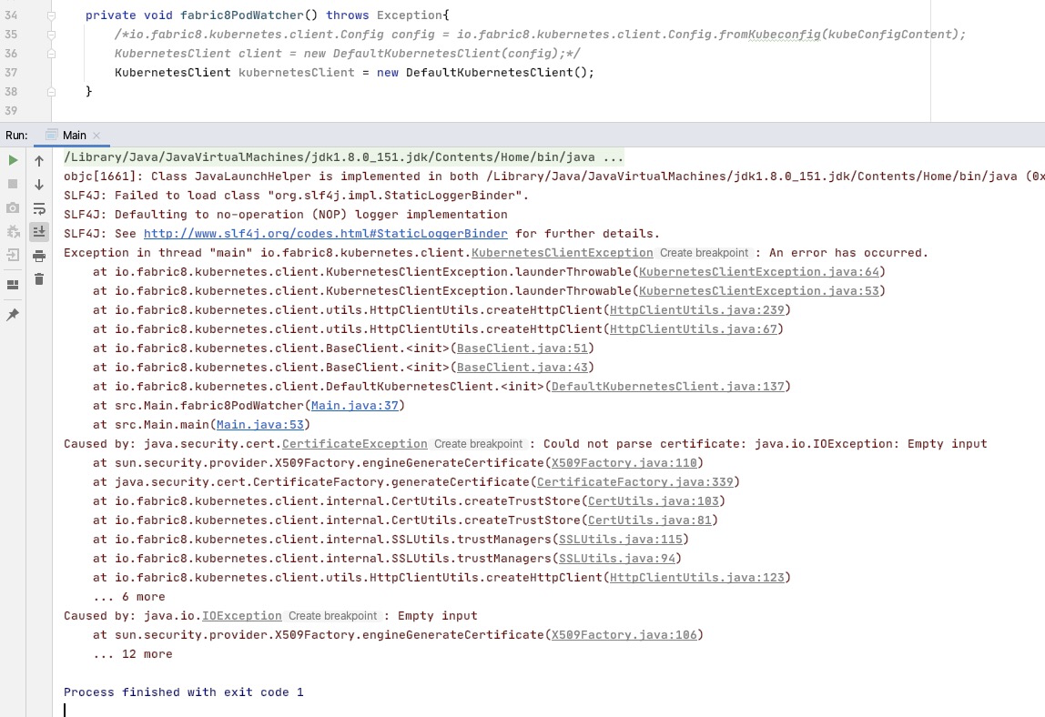Failed To Init Kubernetesclient · Issue 2568 · Fabric8iokubernetes Client · Github 
