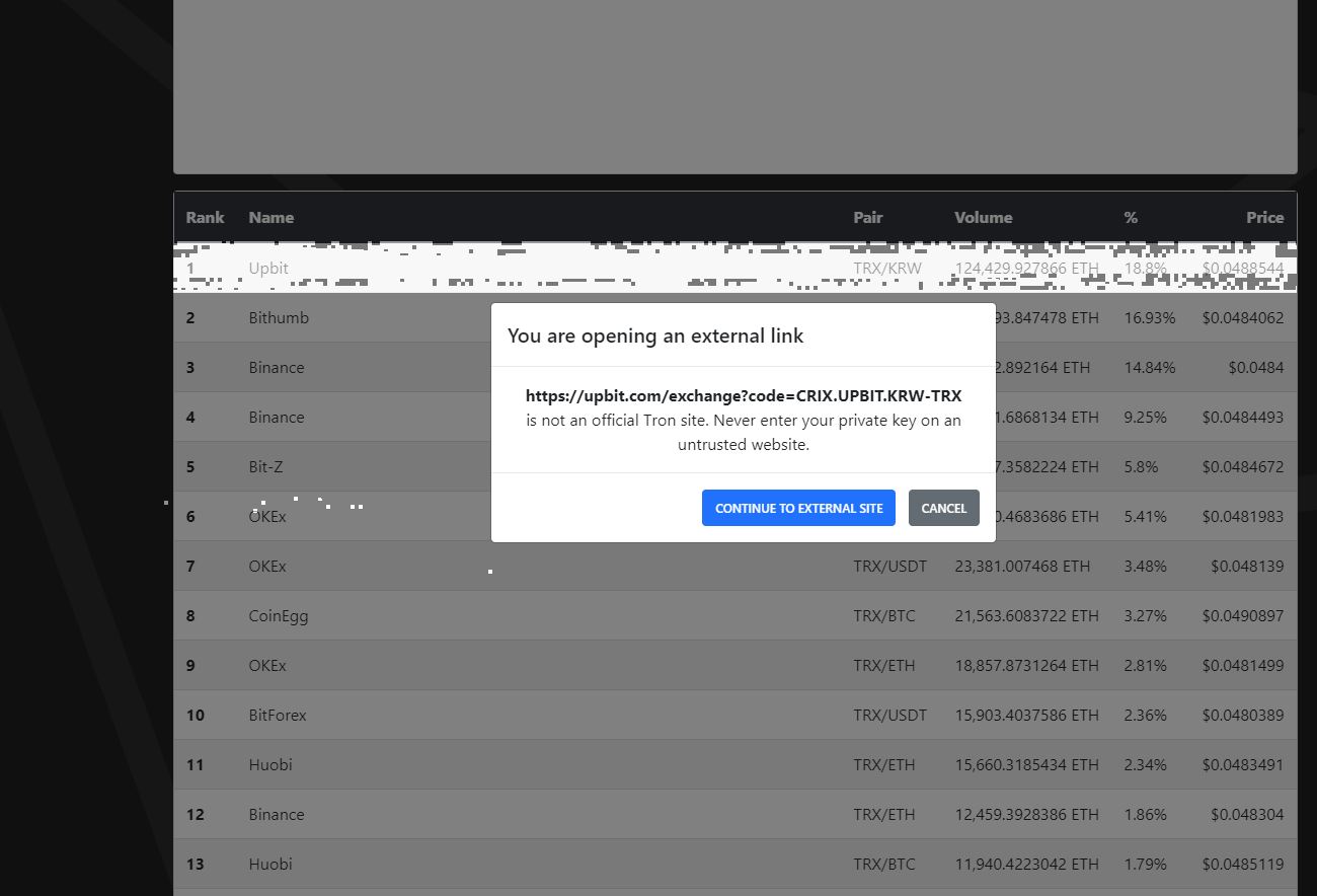 on the markets page · Issue #236 · tronscan/tronscan-frontend · GitHub