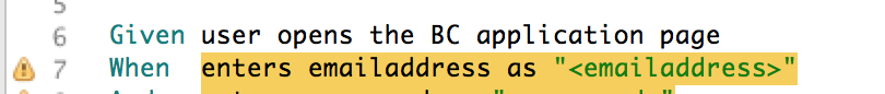 Getting Warning In The Feature File Step Does Not Have A Matching Glue Code · Issue 257