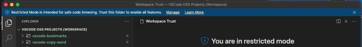 Workspace Trust banner shield not totally removed when you Trust a ...