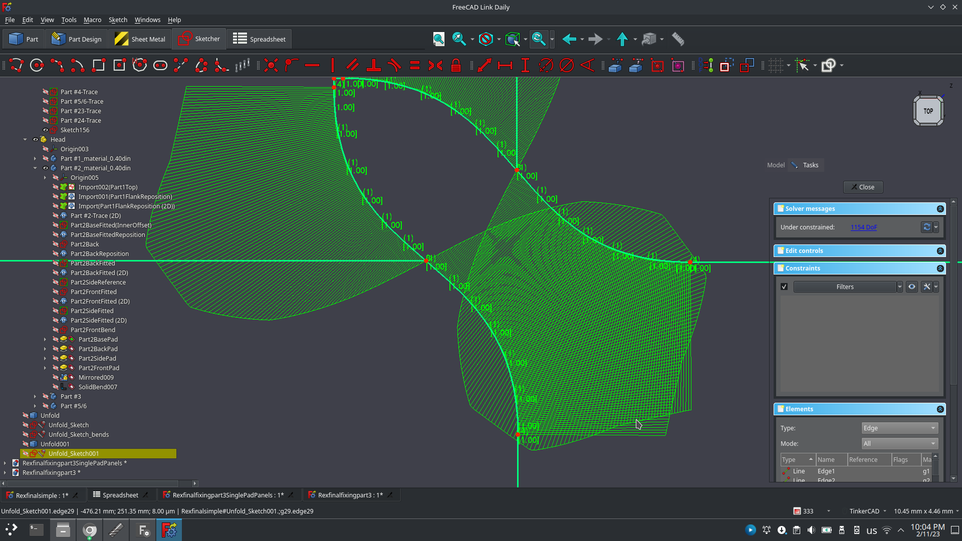 Extra lines on bends in unfold sketch · Issue #284 · shaise/FreeCAD ...