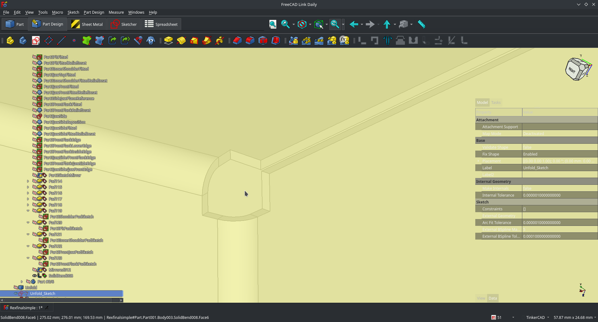 Extra lines on bends in unfold sketch · Issue #284 · shaise/FreeCAD_SheetMetal · GitHub