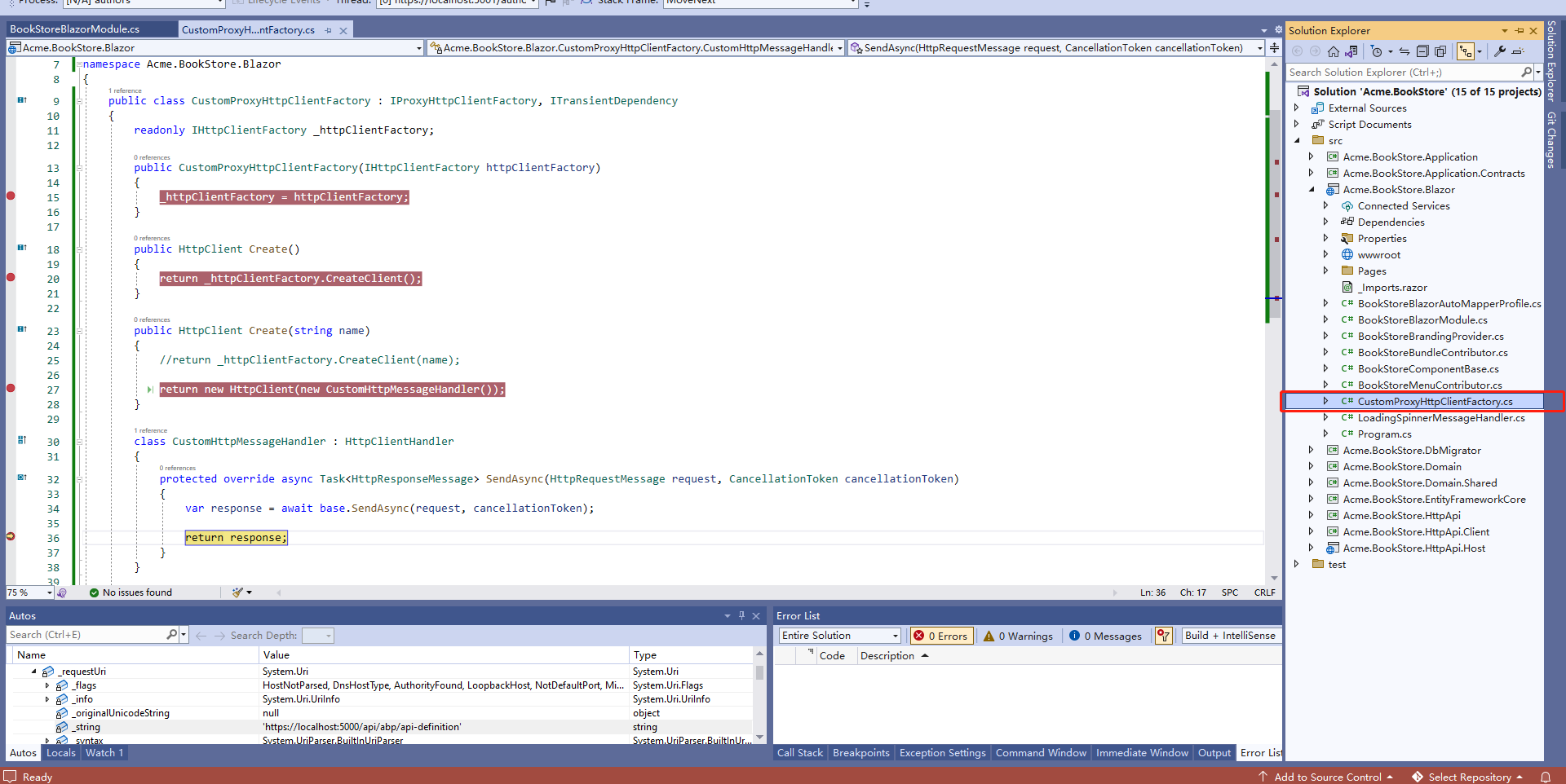 Blazor wasm AddHttpMessageHandler not working · Issue #12931 · abpframework/abp · GitHub