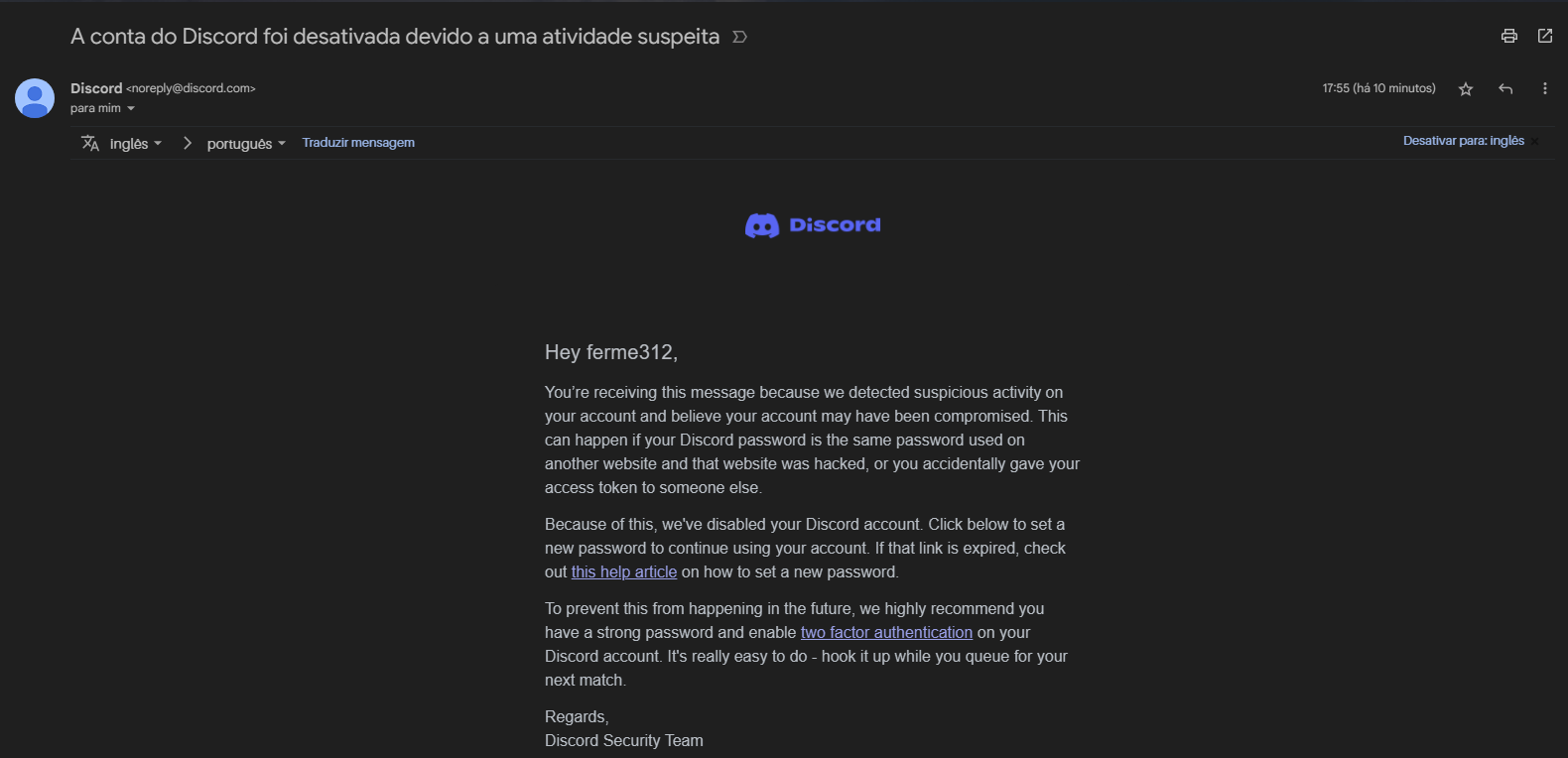 Discord keeps deactivating account for suspicious activity · Issue #1142 · Tyrrrz ...