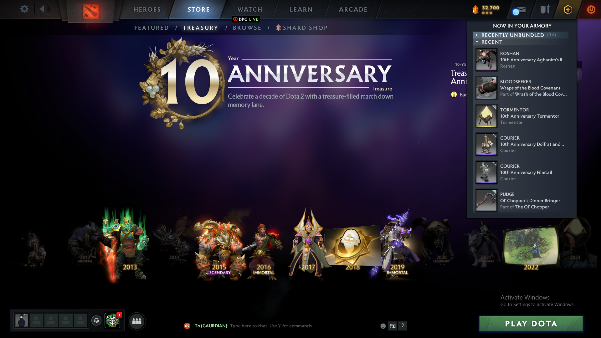 10th Anniversary Relic Sword missing · Issue #10848 · ValveSoftware/Dota2-Gameplay · GitHub