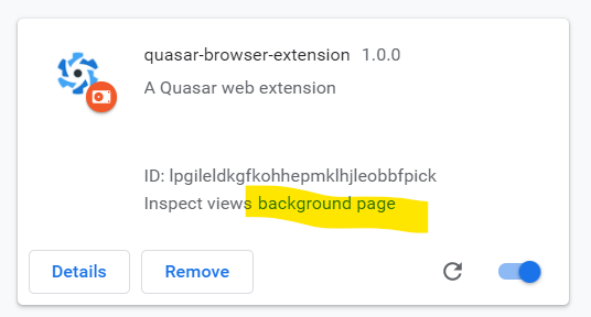 [docs] BEX - Debug section (background scripts) · Issue #8395 · quasarframework/quasar · GitHub