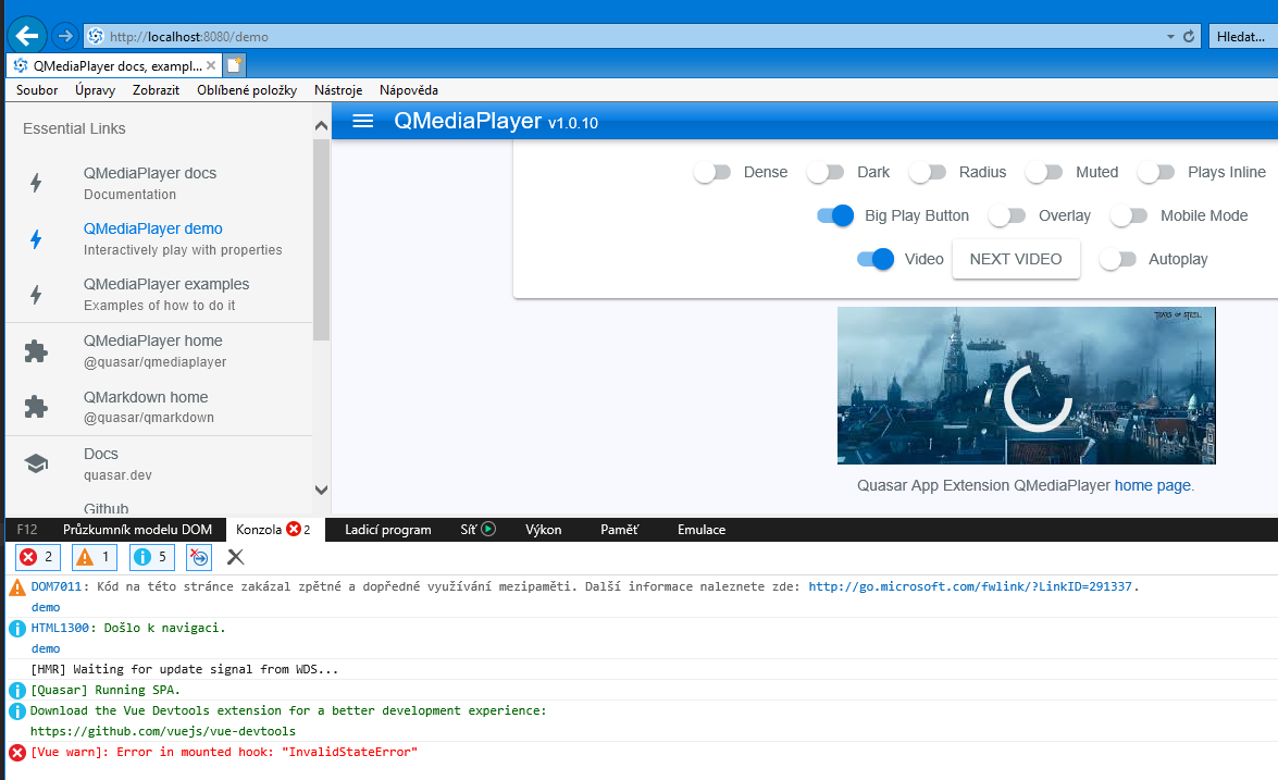 Ie11 Support · Issue 48 · Quasarframeworkquasar Ui Qmediaplayer · Github