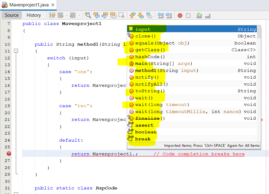 Code completion not working in default switch case · Issue #4511 · apache/netbeans · GitHub