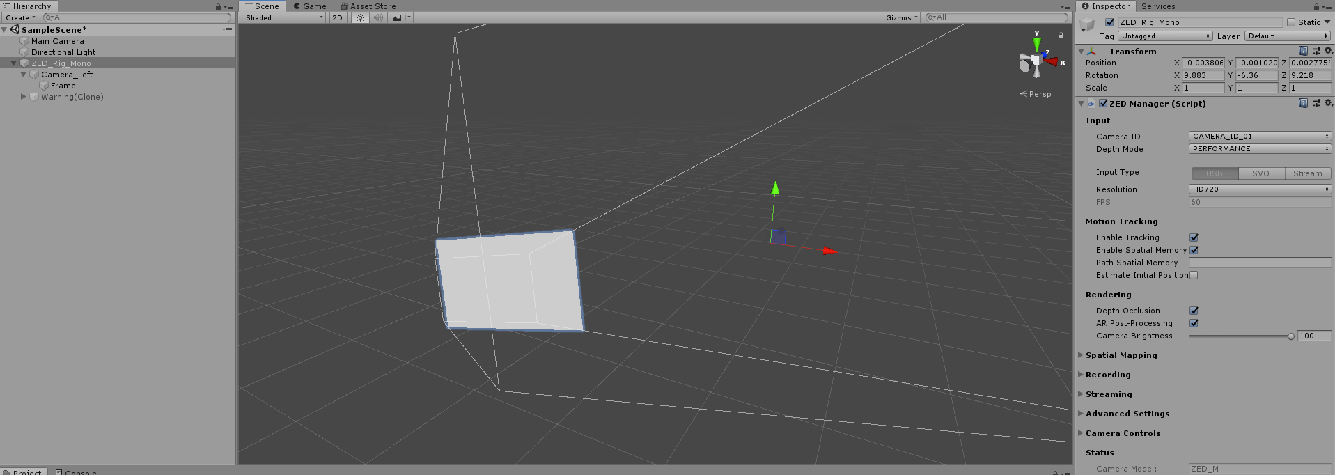 There Is No Texture Display On The Frame · Issue 90 · Stereolabs Zed Unity · Github