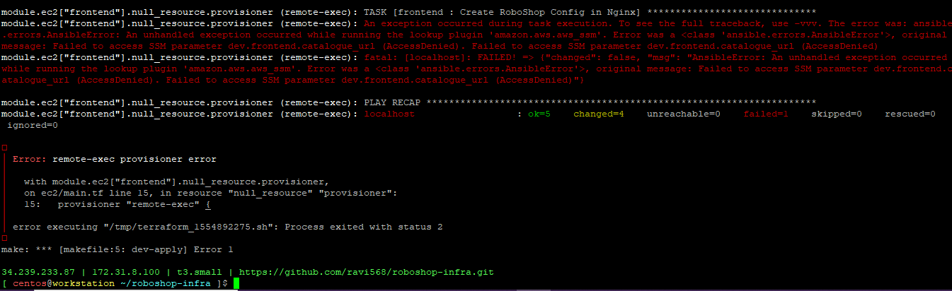Frontend parameter creation after adding policies and roles and attaching to the profile - class ...