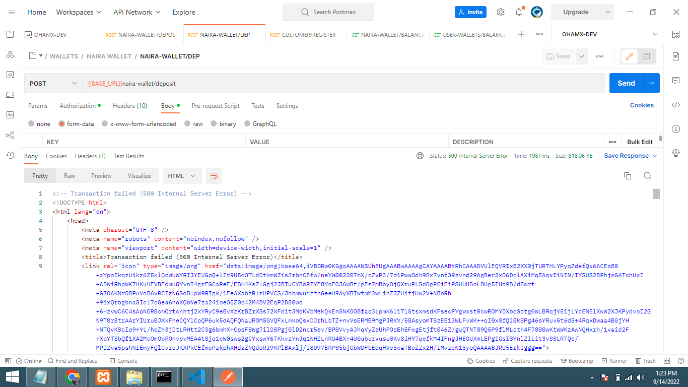 Transaction failed (500 Internal Server Error) on Deposit, Withdraw & Purchase · Issue #571 ...
