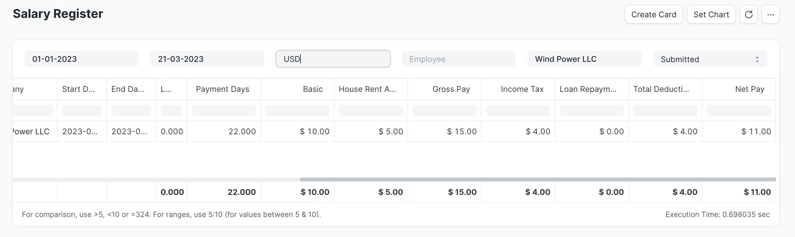 feat: update salary register report to display correct currency symbol ...