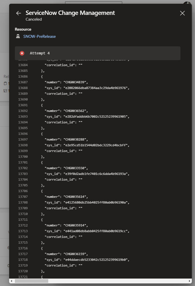 ServiceNow change management check does not create a change request ...
