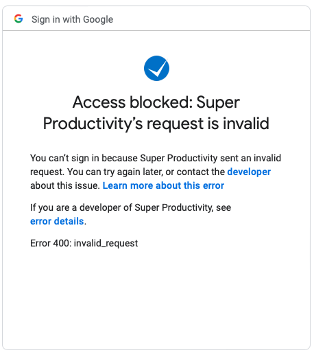GoogleDrive Sync Provider - Couldn't sign you in · Issue #782 · johannesjo/super-productivity ...