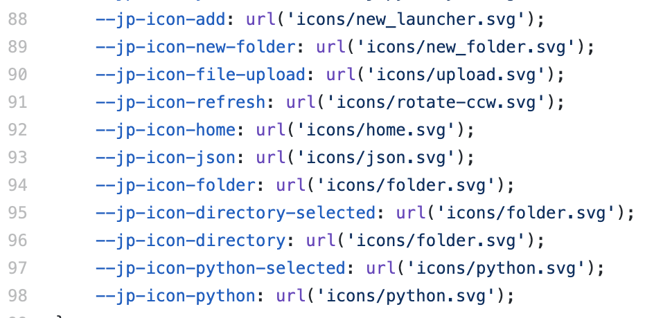 Custom icons not working in theme extension · Issue #8763 · jupyterlab/jupyterlab · GitHub