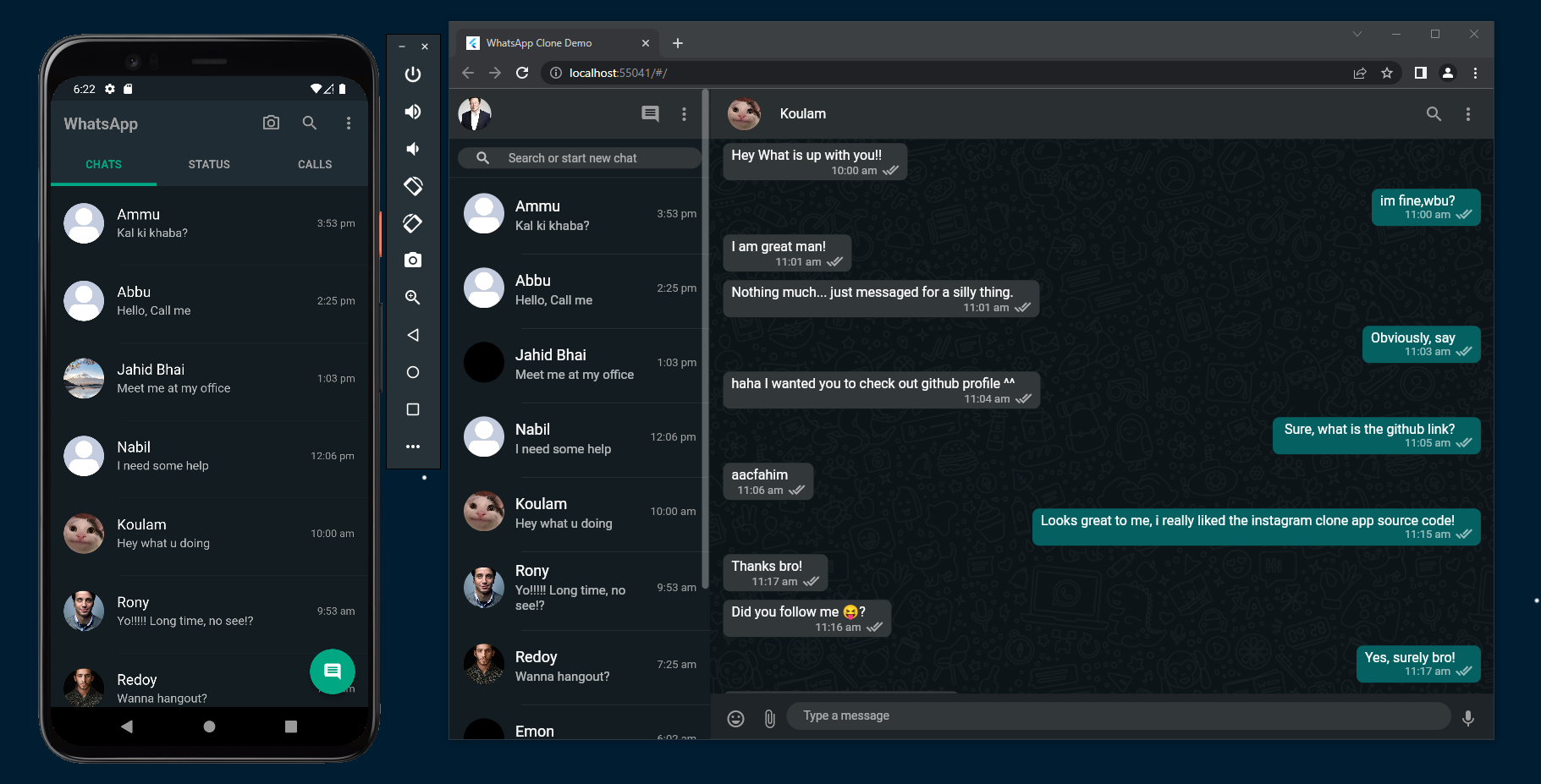 GitHub - aacfahim/whatsapp-clone-flutter: Both the WhatsApp App and WhatsApp Web versions of ...