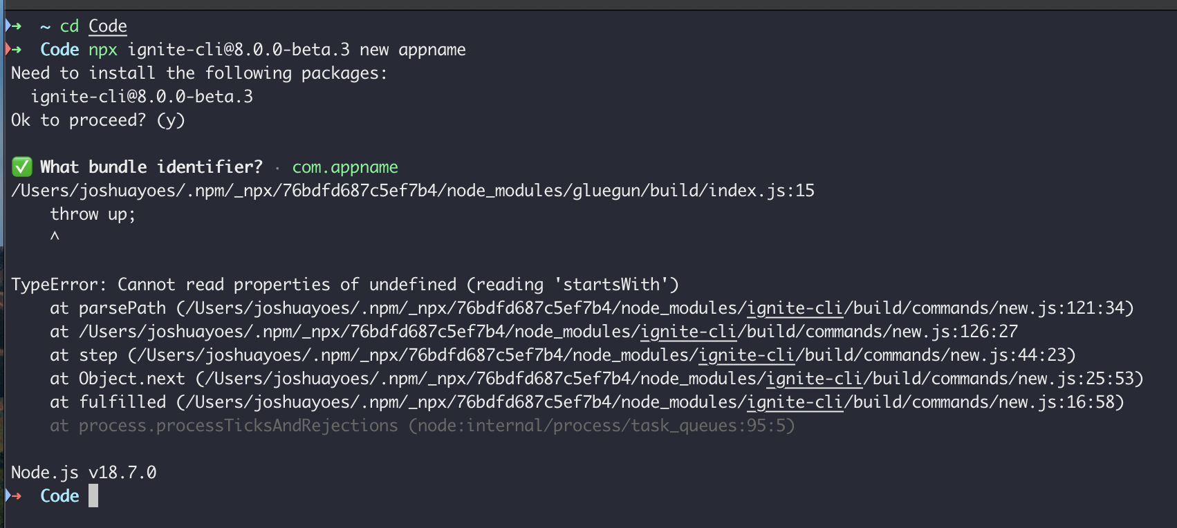 Install failure on Maverick 8.0.0 beta-3 · Issue #2163 · infinitered/ignite · GitHub