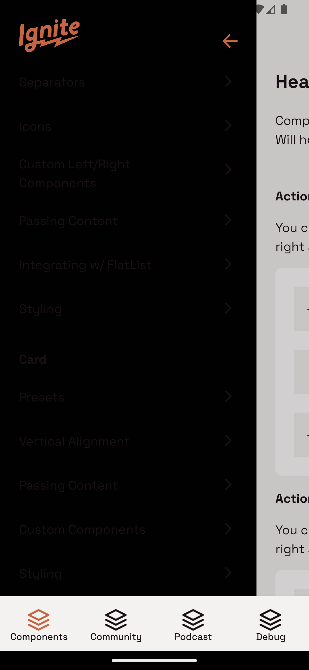 Component library navigator is all black on Android · Issue #2426 · infinitered/ignite · GitHub