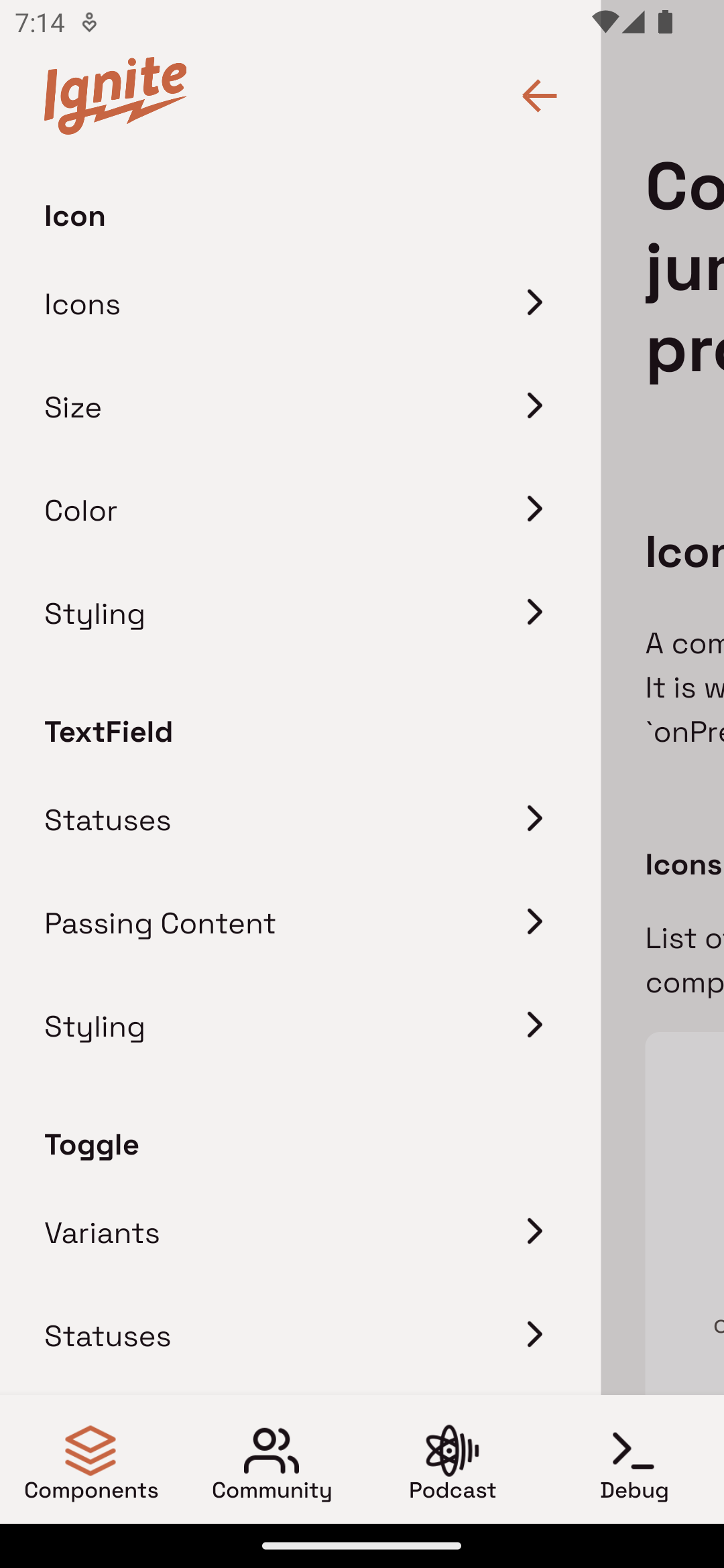 Component library navigator is all black on Android · Issue #2426 · infinitered/ignite · GitHub