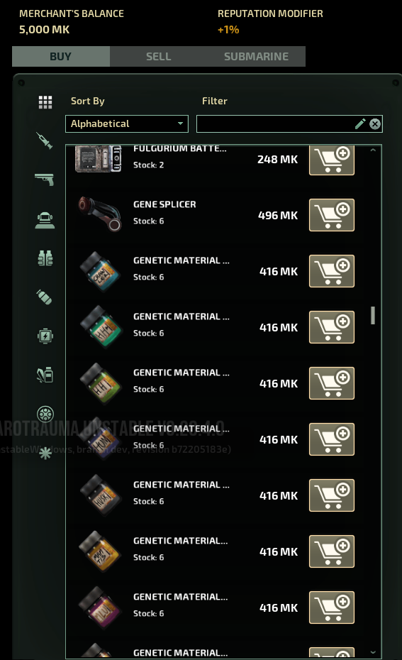 Genetic material is too abundant with Blackmarket Genes talent · Issue ...