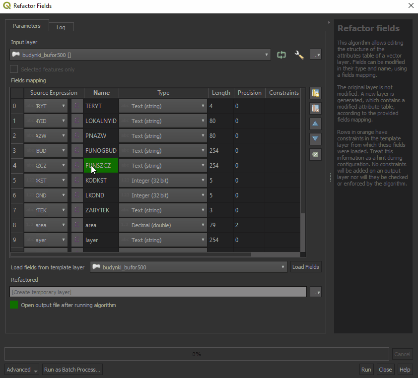 Hovering Field Type In Refactor Fields Tool Select Entire Row Only 1655