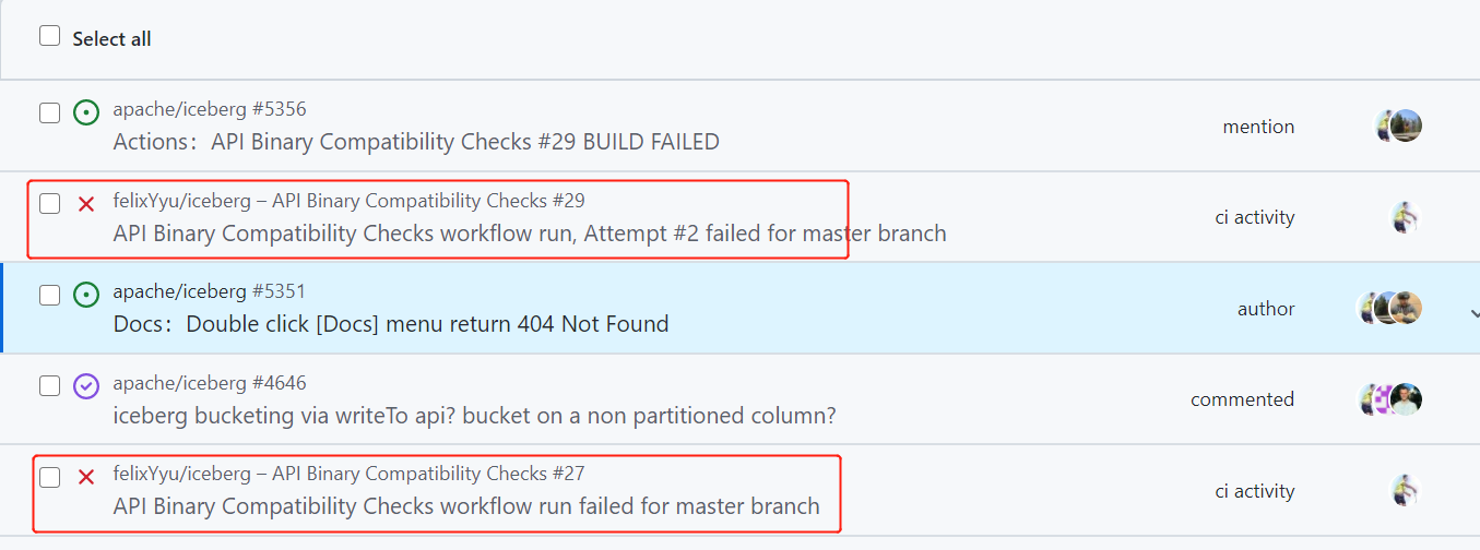Actions：API Binary Compatibility Checks #29 BUILD FAILED · Issue #5356 · apache/iceberg · GitHub