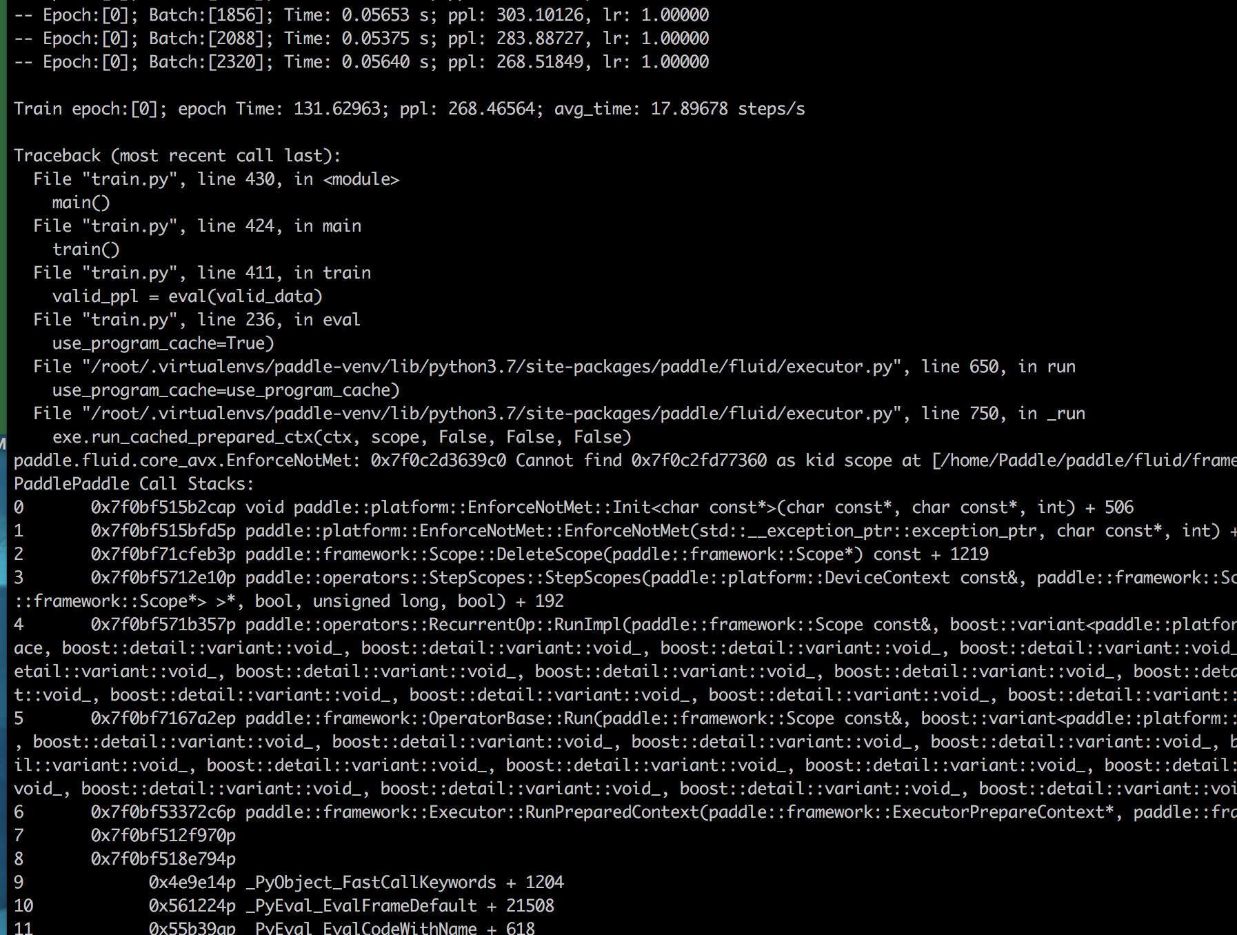 lstm语言模型输出的ppl为nan · Issue #2466 · PaddlePaddle/models · GitHub