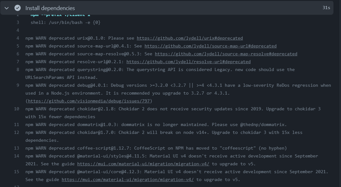 Fix -> deprecated dependencies · Issue #30 · Alpha-TaqTech/Front-End · GitHub