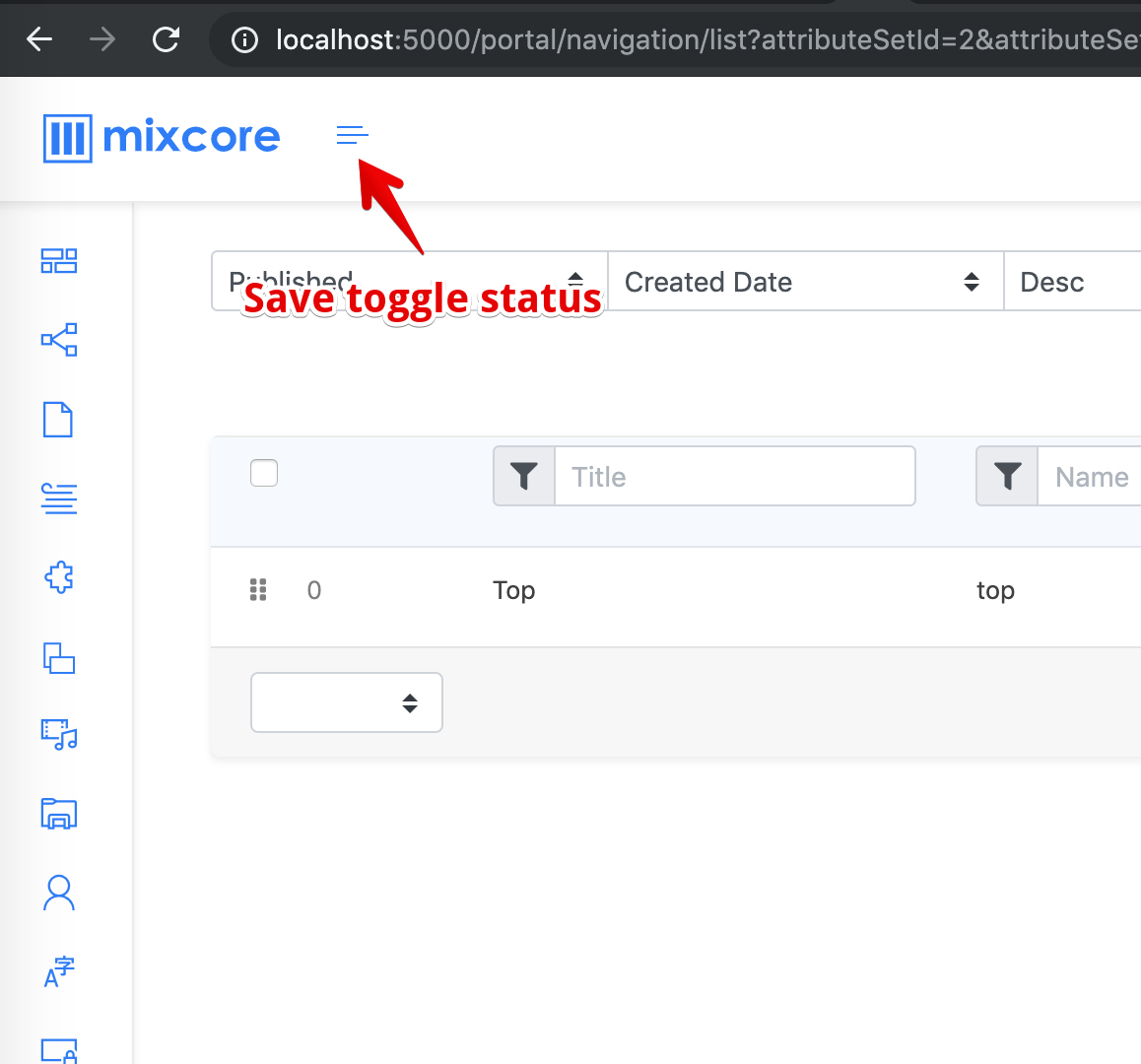 Portal Burger Menu Toggle Status Not Saved · Issue 139 · Mixcore Re · Github