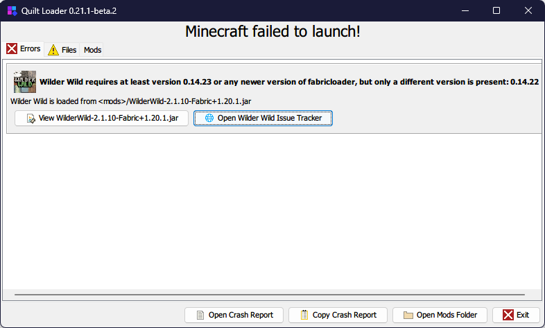 Crashes with latest Quilt on 1.20.1 · Issue #313 · FrozenBlock ...