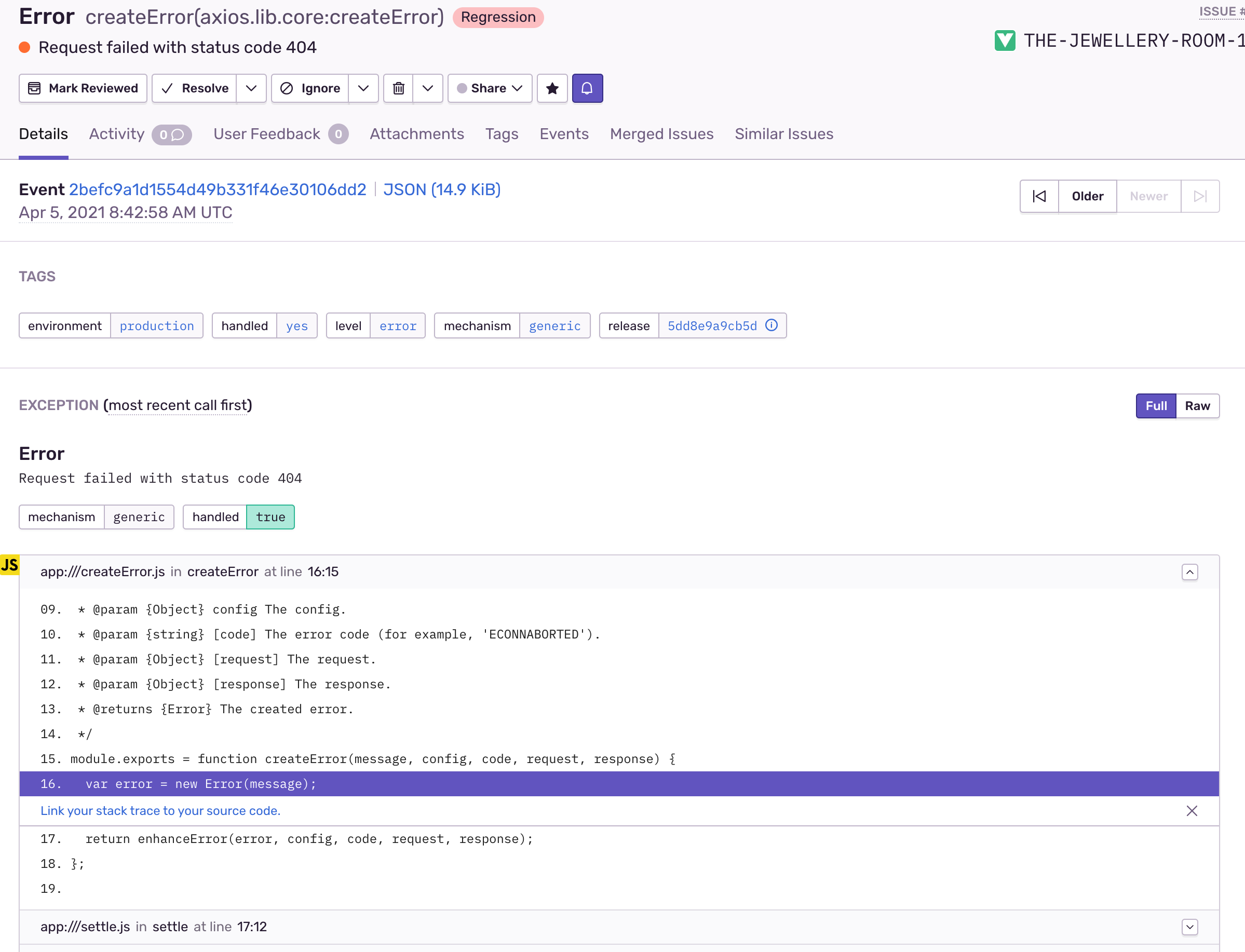 Tracking Failed Axios Requests Automatically · Issue 304 · Nuxt Communitysentry Module · Github