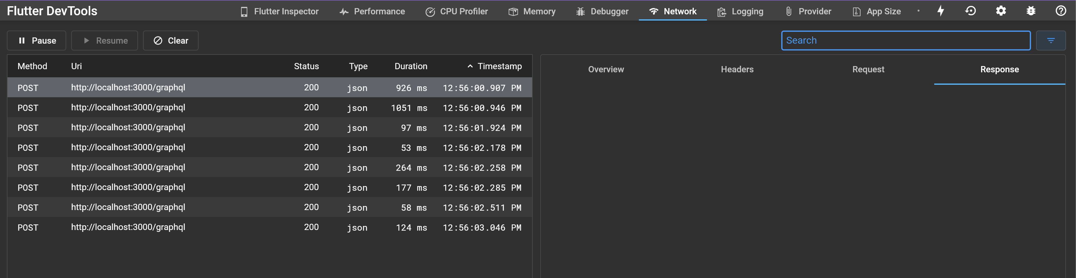 Unable to inspect response bodies on Network page · Issue #2398 · flutter/devtools · GitHub