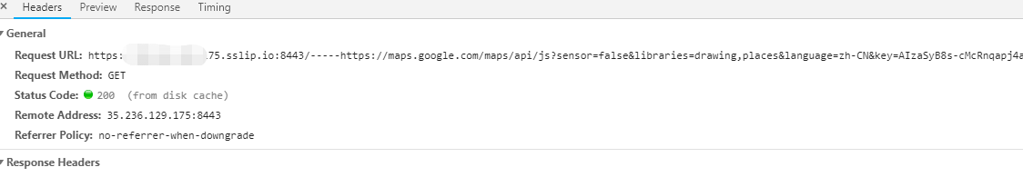 代理谷歌地图的js成功，但是不能引用，已经设置了跨域 · Issue #224 · EtherDream/jsproxy · GitHub
