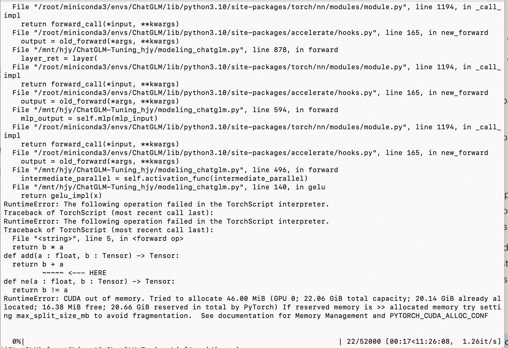 24G显存oom了 · Issue #52 · mymusise/ChatGLM-Tuning · GitHub