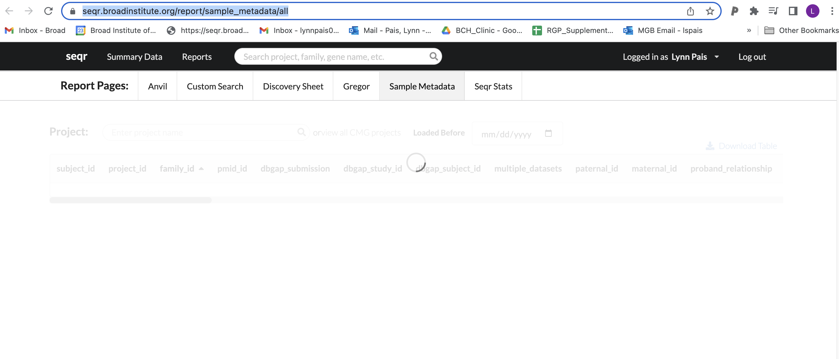 Time-sensitive - sample metadata page not loading · Issue #3178 · broadinstitute/seqr · GitHub