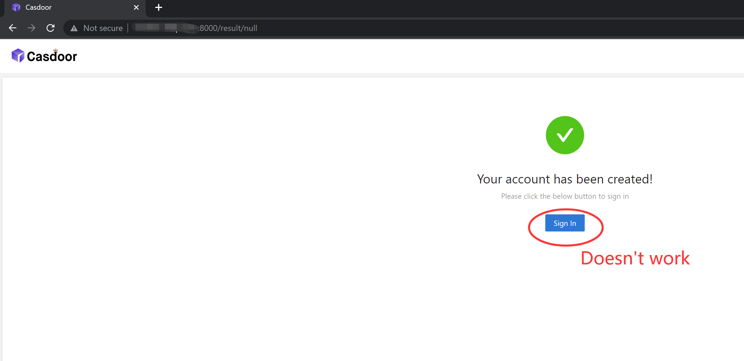 "Sign In" button in the sign up result page has broken · Issue #643 · casdoor/casdoor · GitHub