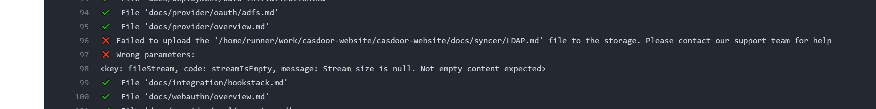 CI error: Failed to upload the '/home/runner/work/casdoor-website/casdoor-website/docs/syncer ...