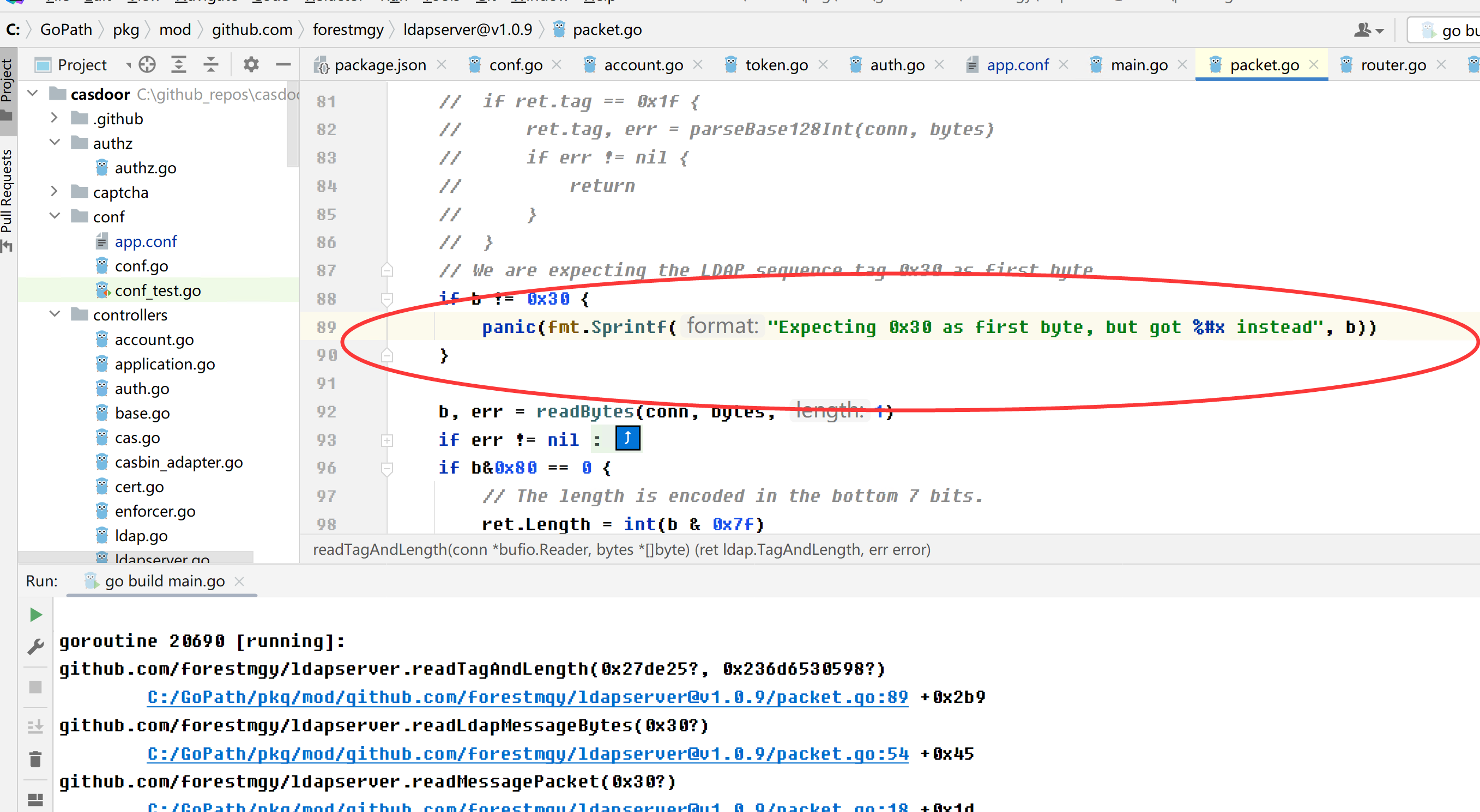 Ldapserver Crash Bug Panic Expecting 0x30 As First Byte But Got 0x4d Instead · Issue 1160