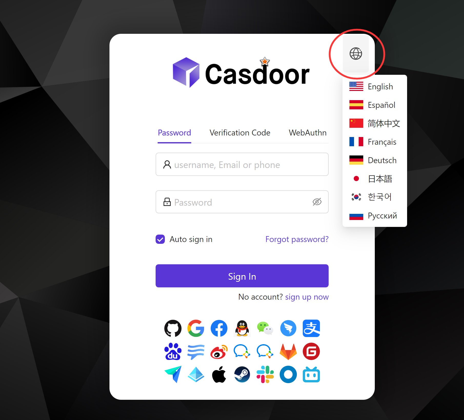 Show language widget in signup and signin pages · Issue #1178 · casdoor ...