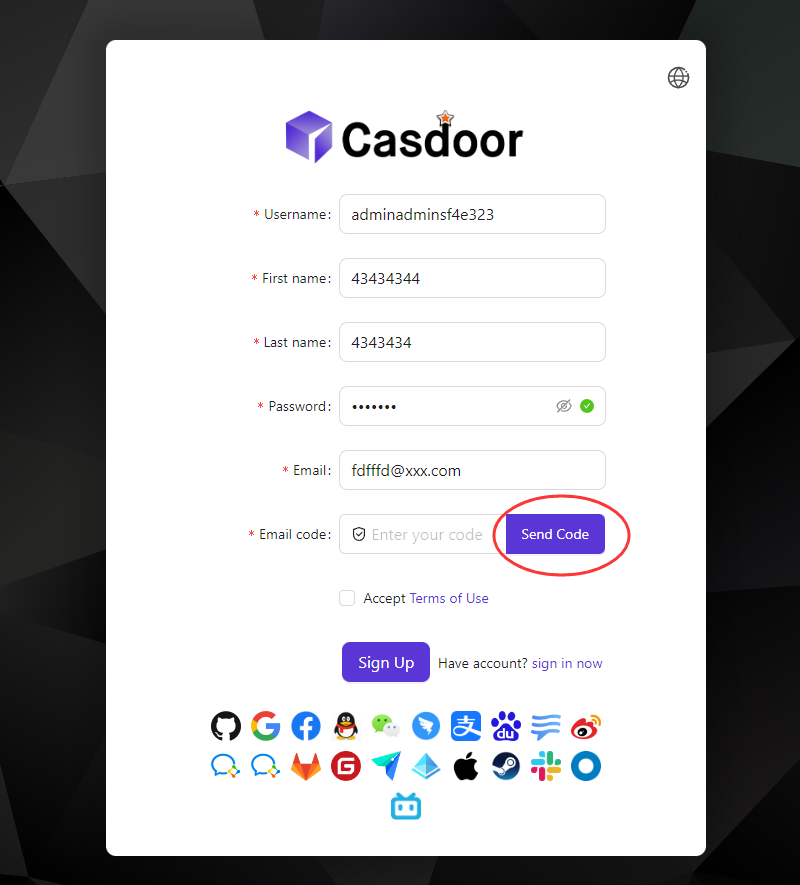 [frontend] "Send Code" in signup page should be gray and spining immediately after clicking ...