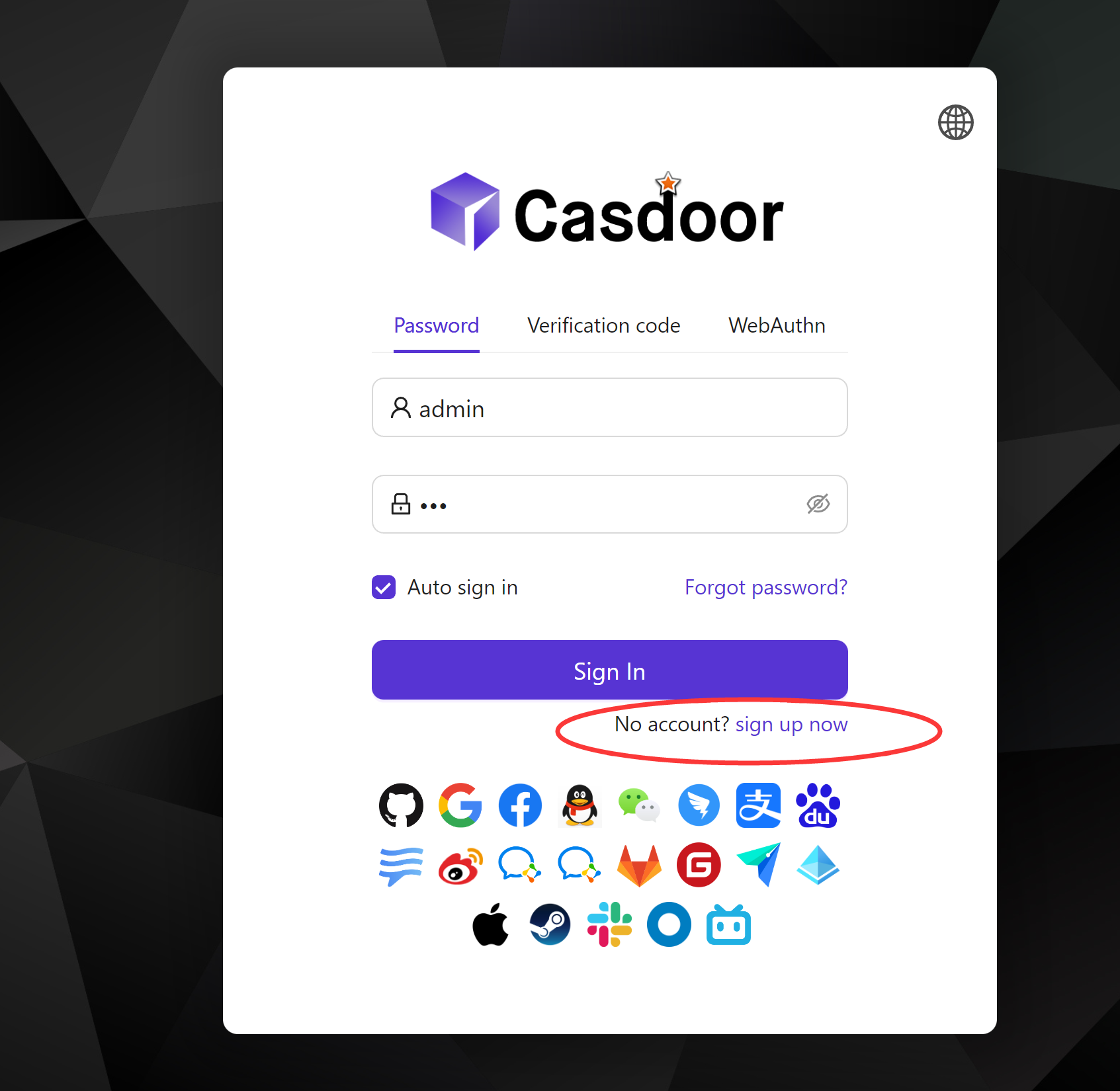 [CAS] login view should prompt for the registration page · Issue #1647 · casdoor/casdoor · GitHub