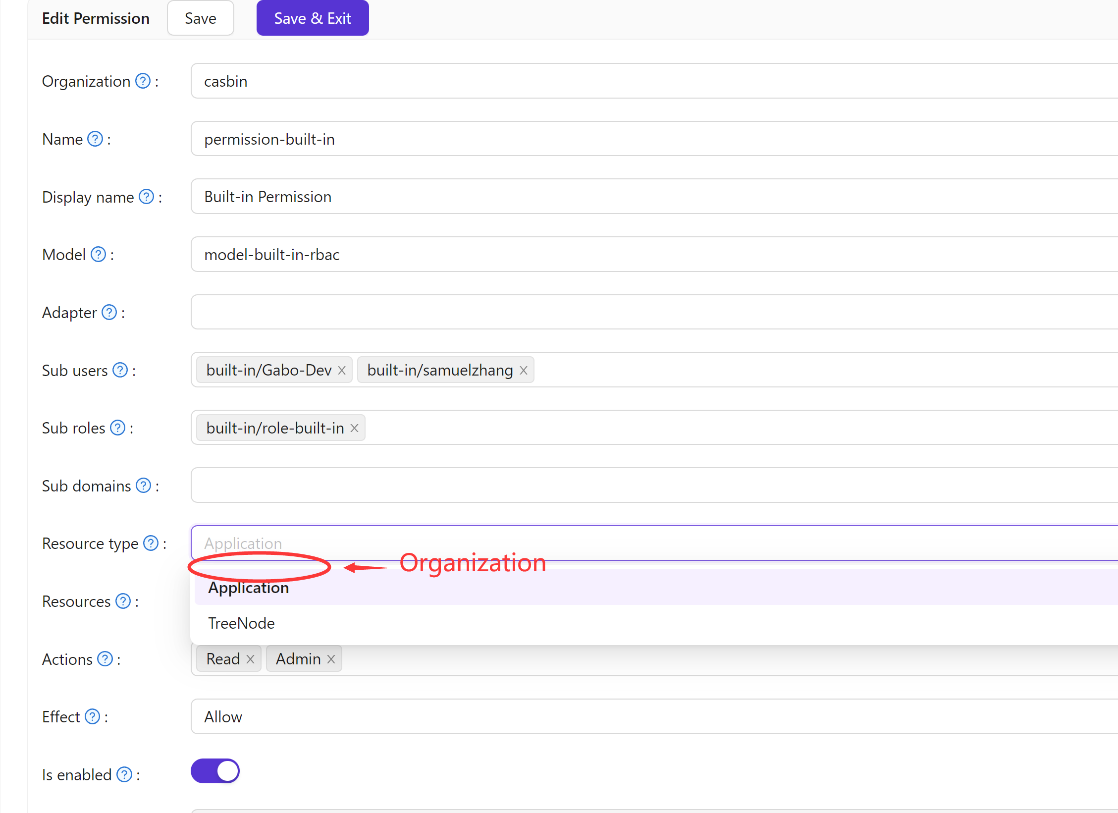 [feature] a built-in user can be restricted to manage only a subset of organization resources ...