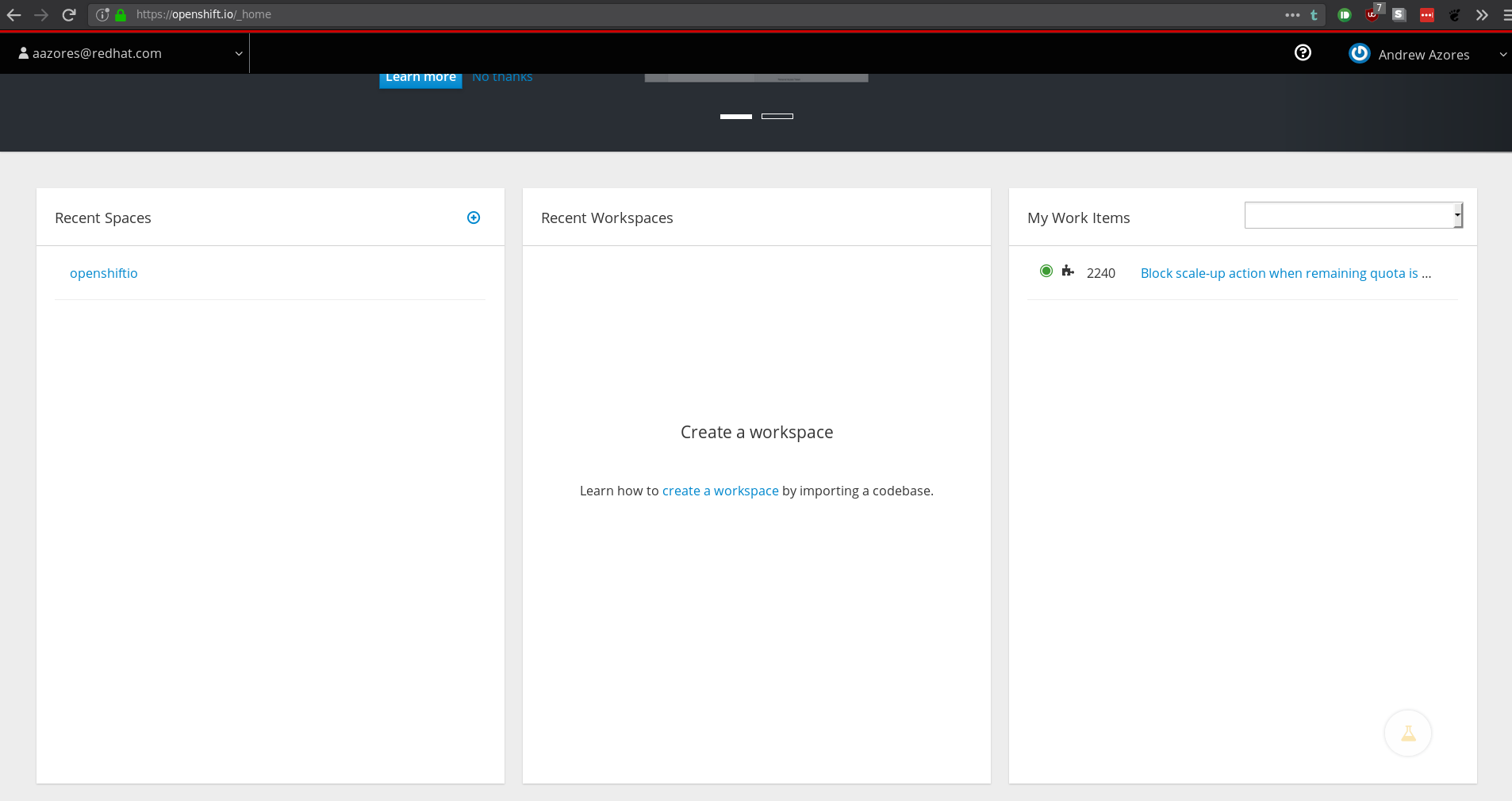 Homepage "My Work Items" widget shows wrong links to work items · Issue #3462 · openshiftio ...