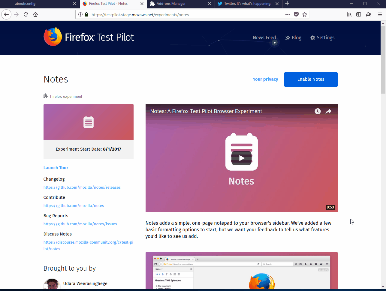Switching to a website tab while enabling an experiment, breaks the ...