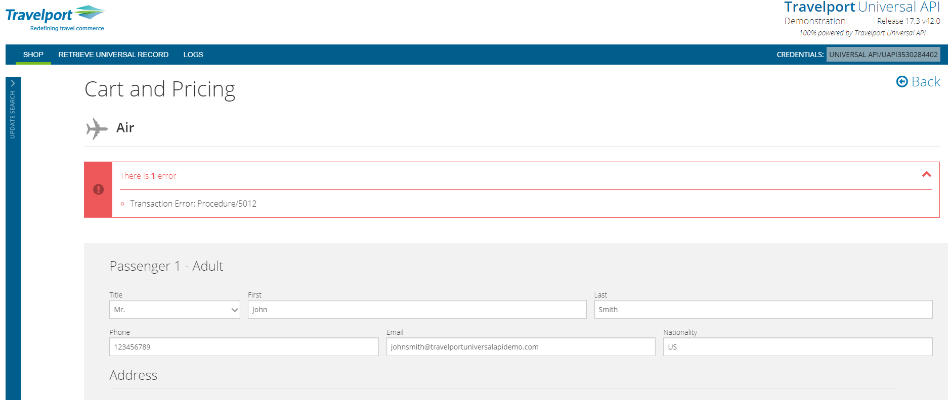 Transaction Error: Procedure/5012 AirPriceReq · Issue #659 · Travelport/travelport-uapi-tutorial ...