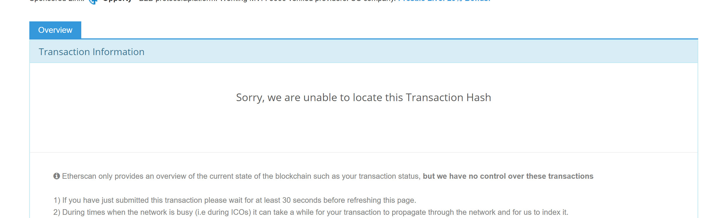 Metamask Transaction Hashes on etherscan no found, unable to withdraw ...